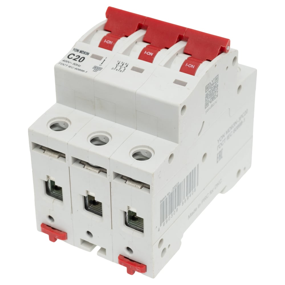 Автоматический модульный выключатель DKC yon md63n 3p 20a c 6ka MD63N-3PC20 - выгодная цена ...