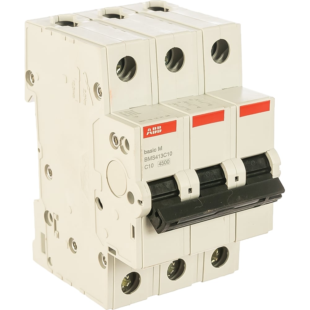 Автоматический выключатель ABB 3P 10A C 4.5кА BMS413C10 2CDS643041R0104 ...