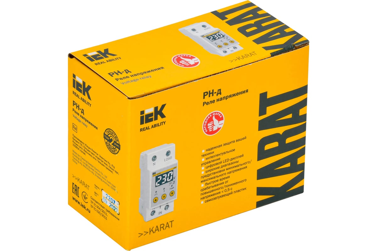 Однофазное реле напряжения IEK рн-д 36мм 40а IVR21-1-40 - выгодная цена ...