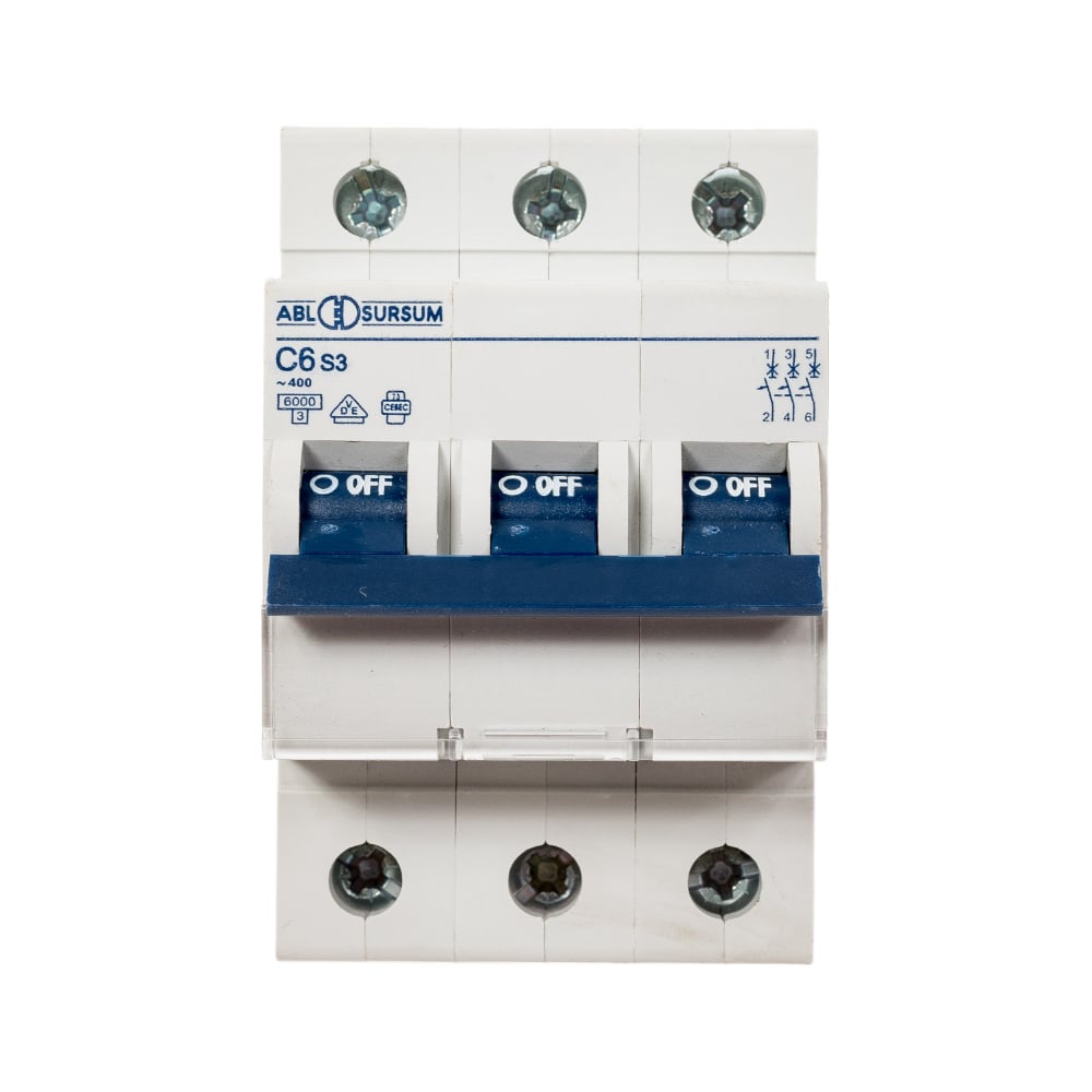 Автоматический выключатель ABL 3P, C, 6 A, 6 кА, 230/400 В AC, серия S C6S3 - выгодная цена ...