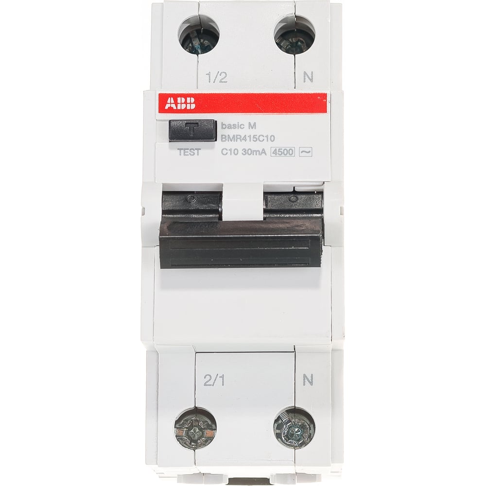 Автоматический выключатель дифференциального тока ABB Basic M АВДТ,1P+N,10А,C,30мA, AC ...