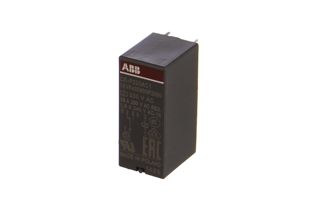 Промежуточное реле ABB CR-P230AC1 230V 16A 1ПК 1SVR405600R3000 - выгодная цена, отзывы ...