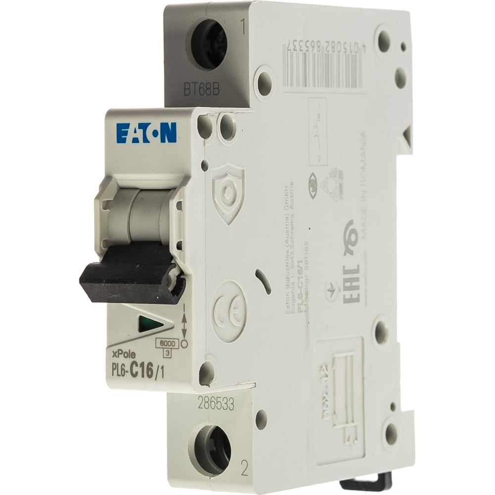 Автоматический модульный выключатель EATON 1п C 16А 6кА PL6-C16/1 ...