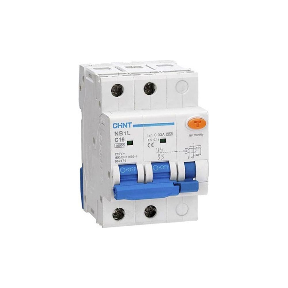 Автоматический выключатель CHINT дифференциального тока 2п C 16А 30мА ...