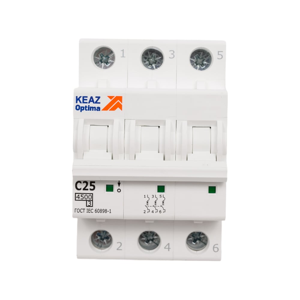 Автоматический модульный выключатель КЭАЗ OptiDin BM63-3C25-4.5-УХЛ3 326814 - выгодная цена ...