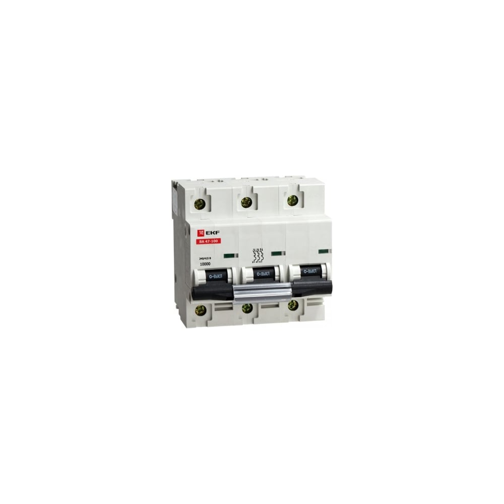 Автоматический выключатель EKF ВА 47-100, 3P, 10А, 10kA, SQ mcb47100-3 ...