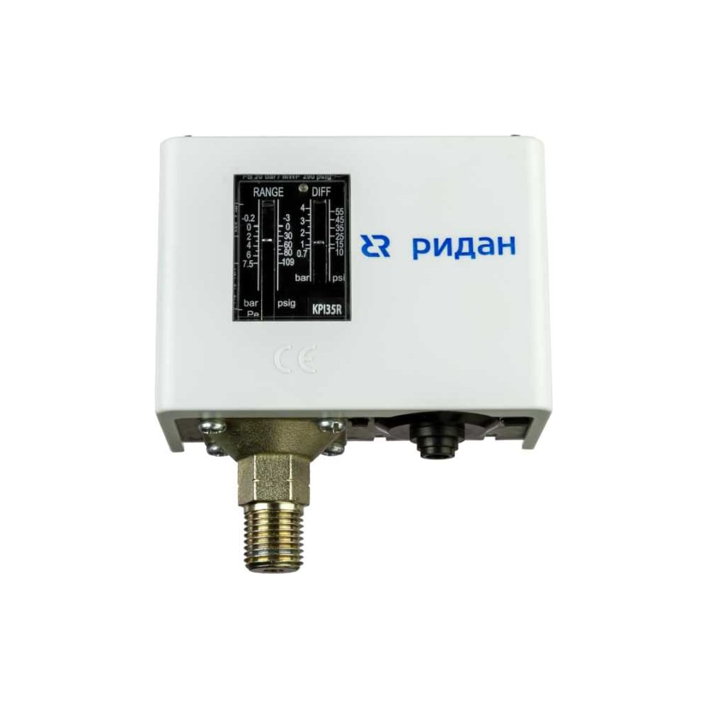 Реле давления Ридан kpi35r, диапазон -0,2..7,5 бар, дифф. 0,7..4 бар ...