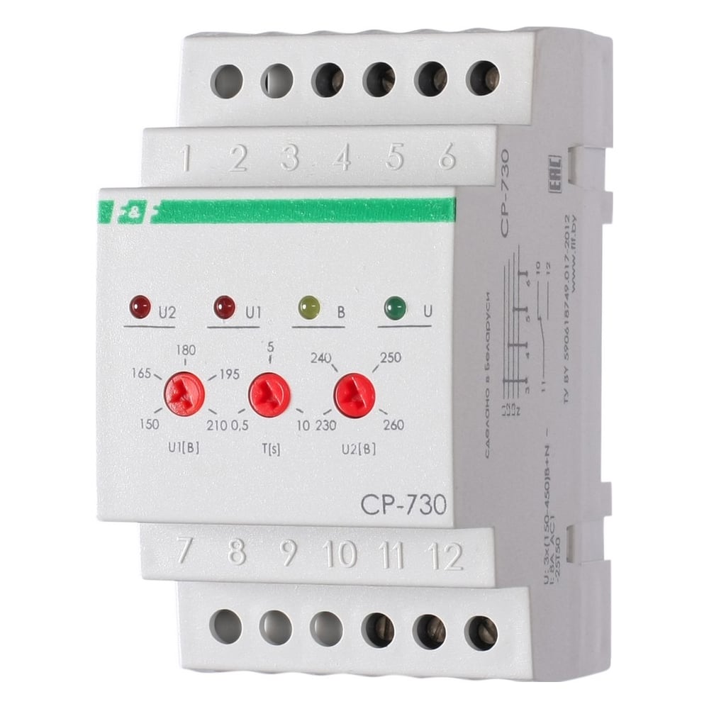 Реле напряжения F&F CP-730, сигнализация о нарушении режимов EA04.009.004 - выгодная цена ...