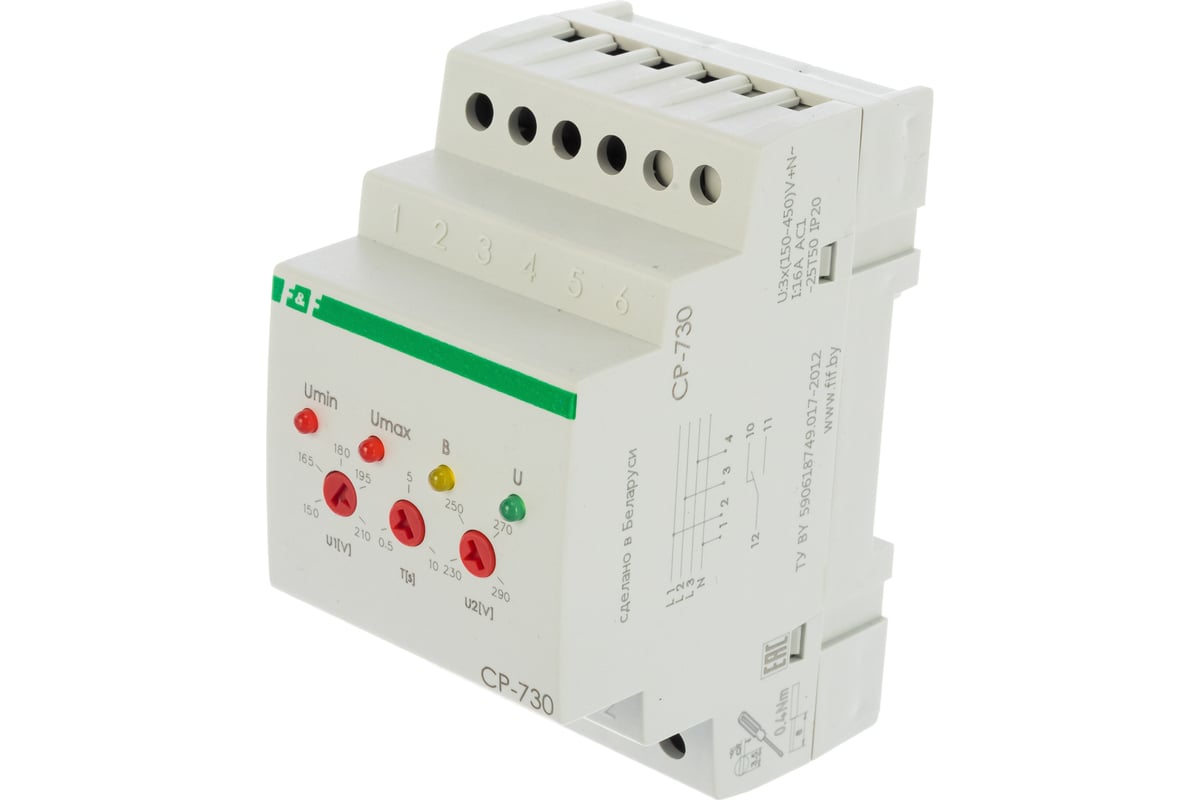 Реле напряжения F&F CP-730, сигнализация о нарушении режимов EA04.009.004 - выгодная цена ...
