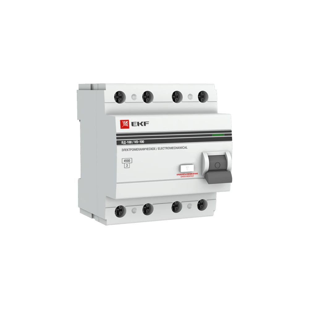 Устройство защитного отключения EKF УЗО ВД-100 4P 16А/30мА (электромеханическое) PROxima elcb-4 ...