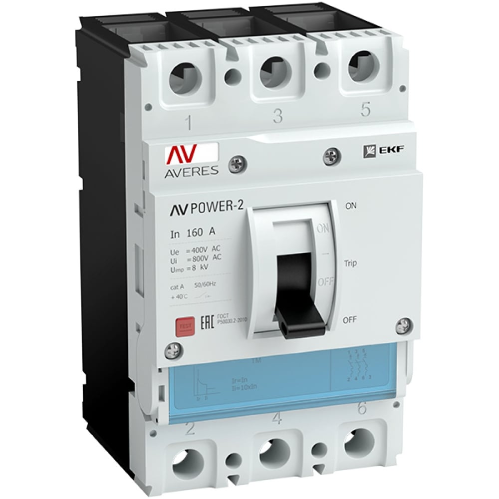 Автоматический выключатель EKF AV POWER-1/3, 160А, 50kA, ETU2.0 mccb-13 ...