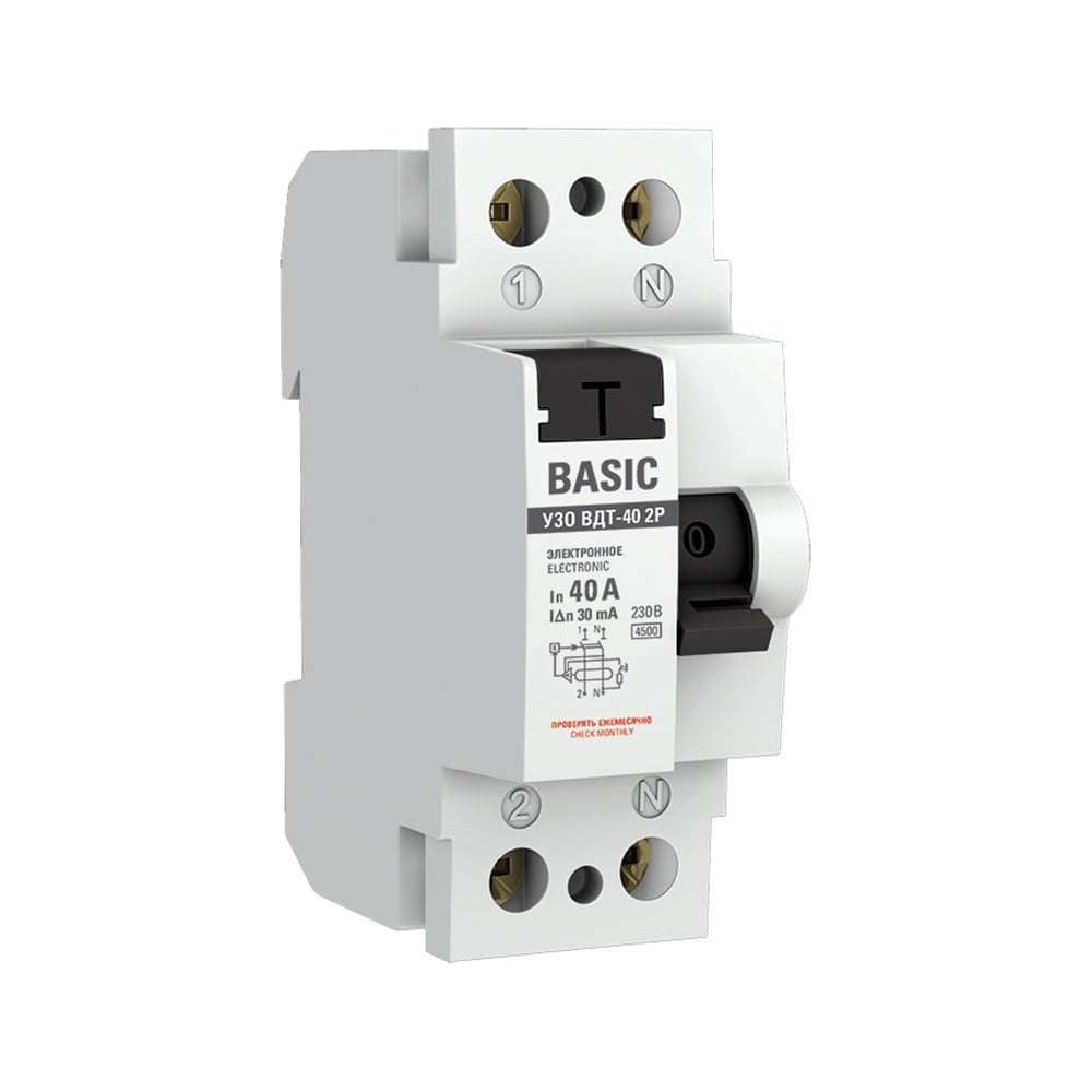 Электронное устройство защитного отключения EKF УЗО ВДТ-40 2P 40А/30мА ...