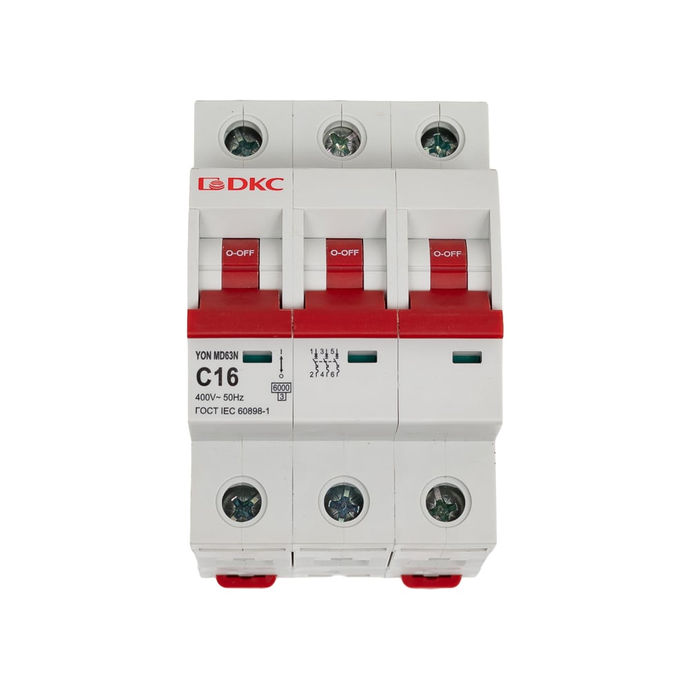 Автоматический модульный выключатель DKC YON max типа MD63N, 6кА, 3 полюса, характеристика C ...