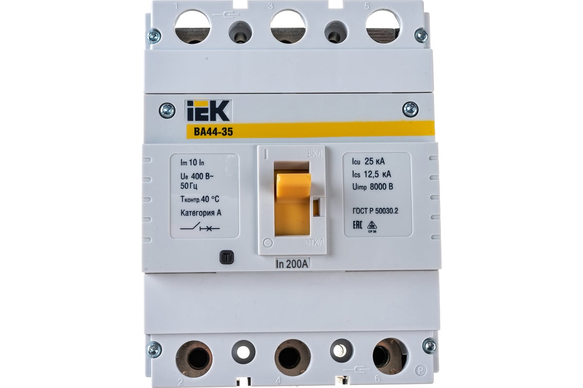 Автоматический выключатель IEK ВА44 35 3Р 200А 25кА SVA4410-3-0200 - выгодная цена, отзывы ...