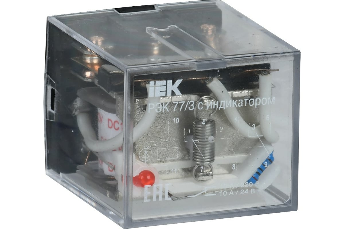 Реле Iek РЭК77 3 Ly3 с индикацией 10А 12В Dc Rrp10 3 10 012d Led