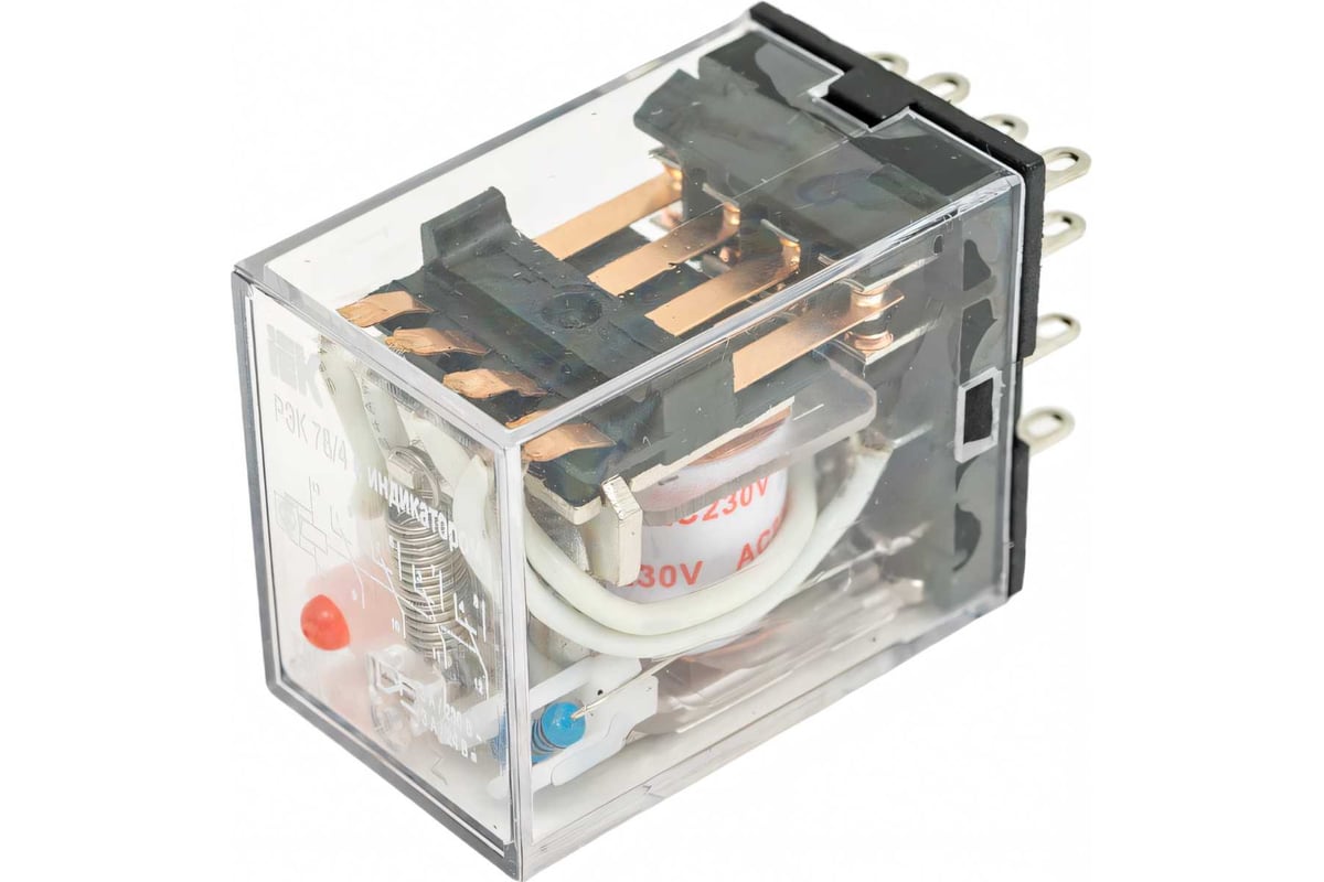 Реле IEK РЭК78/4 MY4 с индикацией 3А 230В АC RRP20-4-03-220A-LED ...