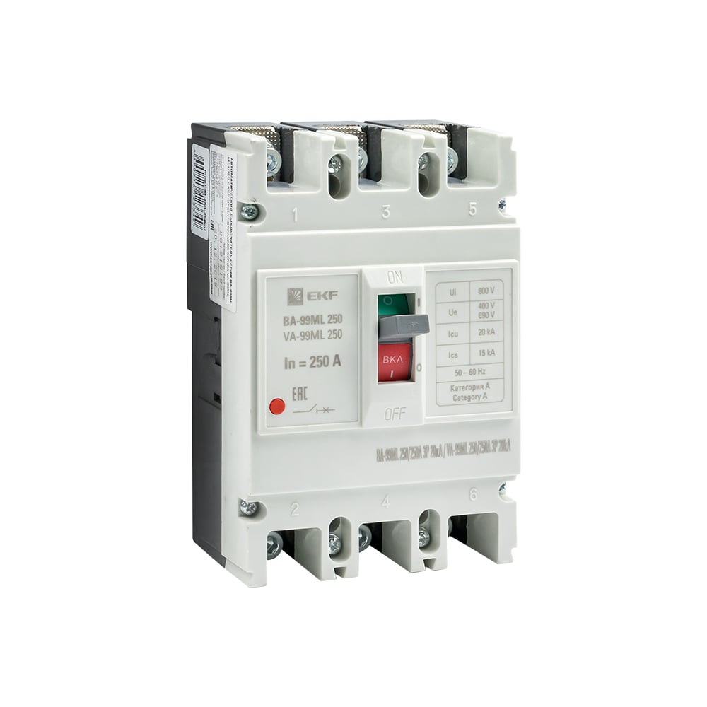 Автоматический выключатель EKF ВА-99МL, 250/250А, 3P, 20кА, Basic mccb99-250-250mi - выгодная ...