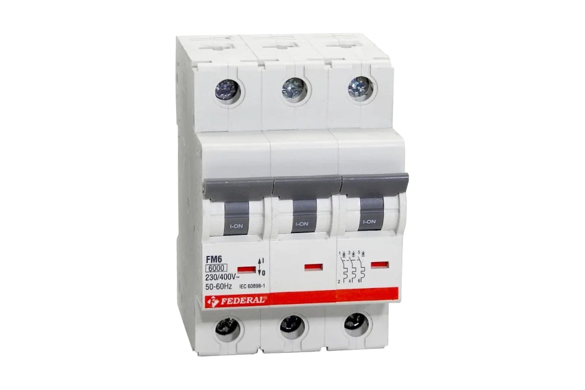 Модульный автоматический выключатель FEDERAL ELECTRIC 9EG-C0633-0D20 ...