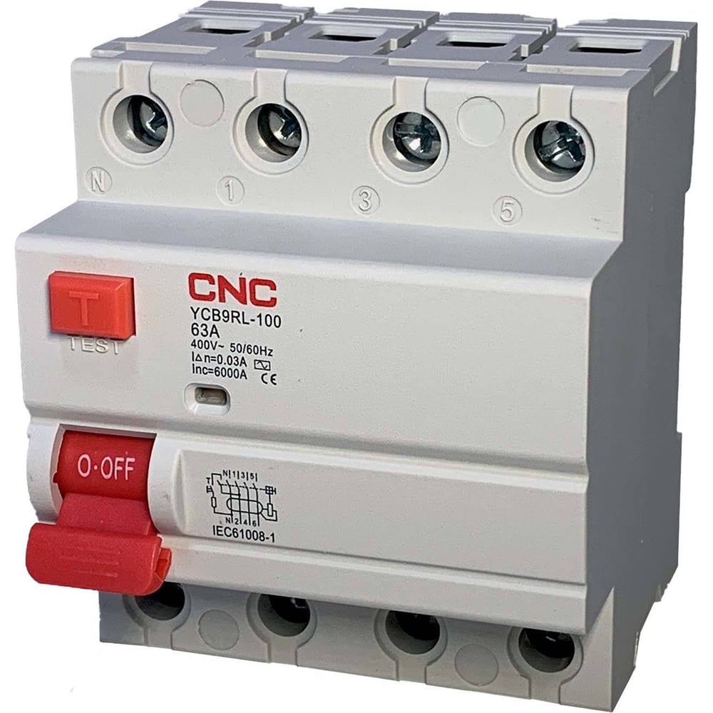 УЗО селективное CNC Electric YCB9RL-100 63A 3P+N 6кА 300мА Type S AC ...
