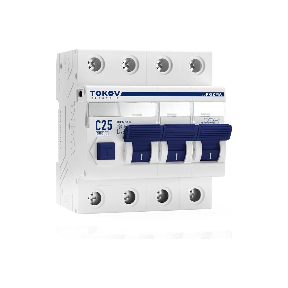 Выключатель автоматический дифференциального тока TOKOV ELECTRIC 4П (3P+N) 25А 30мА тип AC 6кА ...