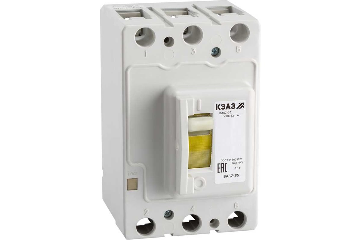 Выключатель автоматический КЭАЗ ВА57-35-341310-63А-500-690AC-РМН220DC ...