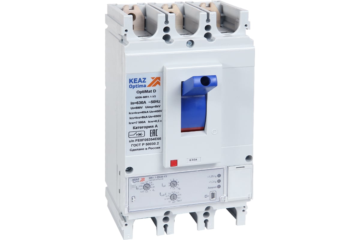 Выключатель автоматический КЭАЗ OptiMat D630H-MR1.1-У3 321654 ...