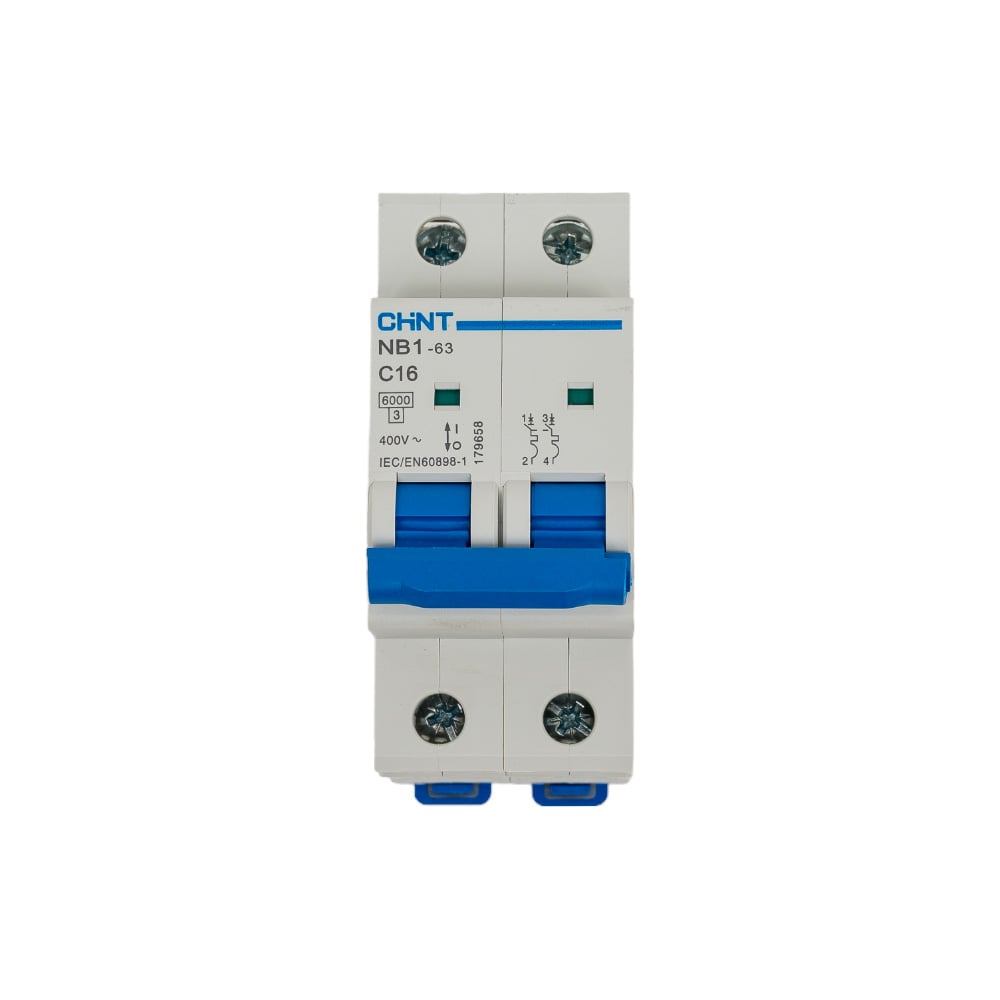 Автоматический выключатель CHINT NB1-63, 2P, 16A, 6кА, характеристика C 179658 - выгодная цена ...