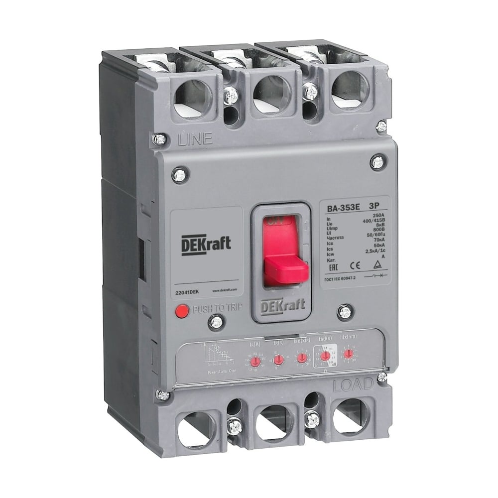 Силовой автоматический выключатель Dekraft с электронным расцепителем ...