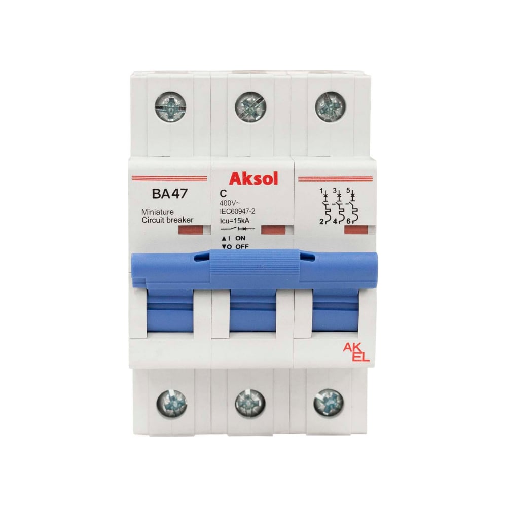 Автоматический выключатель AKEL ВА47-MCB-L-AKSOL-3P-C3-AC 503303 ...
