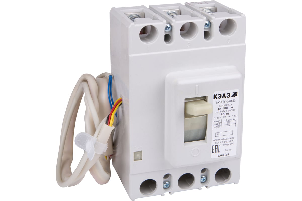 Выключатель автоматический КЭАЗ ВА04-36-341810-320А-3200-690AC-НР24AC ...