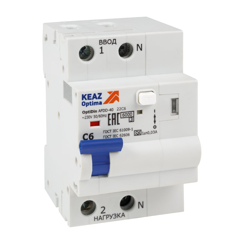 Устройство защиты от дугового пробоя КЭАЗ с АВДТ и защитой от повышенного напряжения OptiDin ...