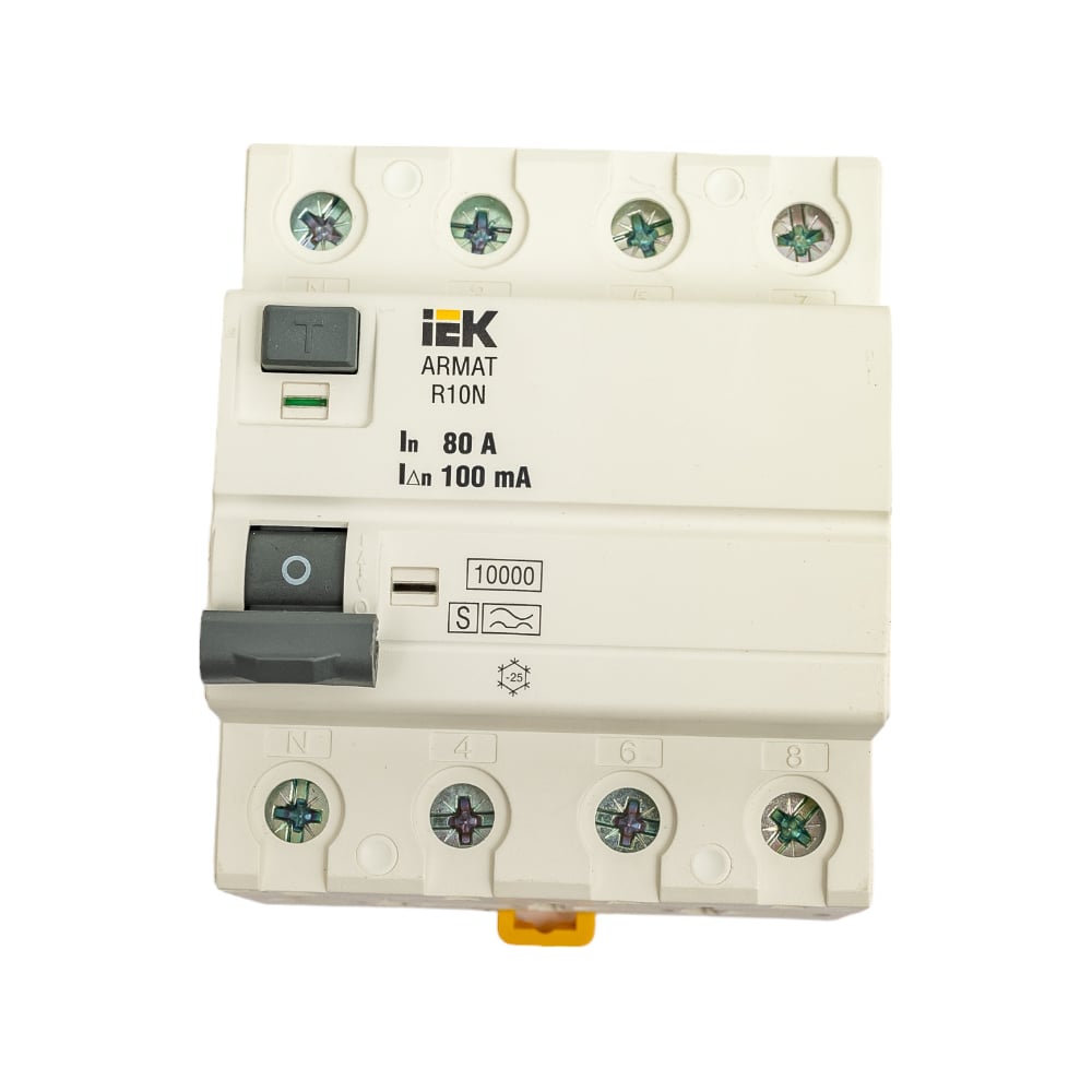 Выключатель дифференциального тока IEK ARMAT R10N 4P 80А 100мА тип A-S AR-R10N-4-080AS100 ...