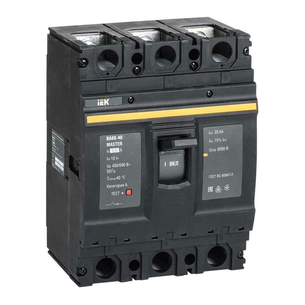 Автоматический выключатель IEK ВА88-40 3Р 500А 35кА MASTER SVA50-3-0500 ...
