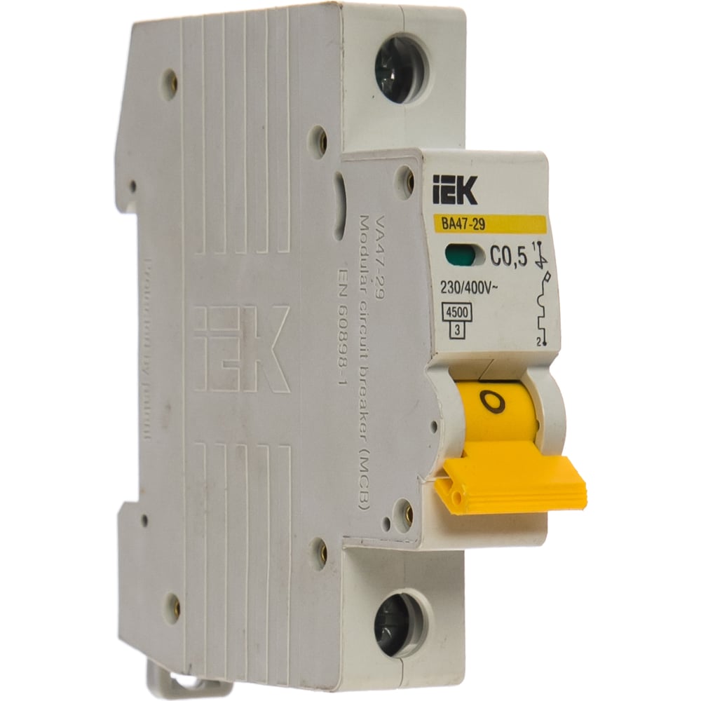 Автоматический выключатель IEK ВА47-29 1п, 0,5А, "С", 4.5кА MVA20-1-D05-C - выгодная цена ...