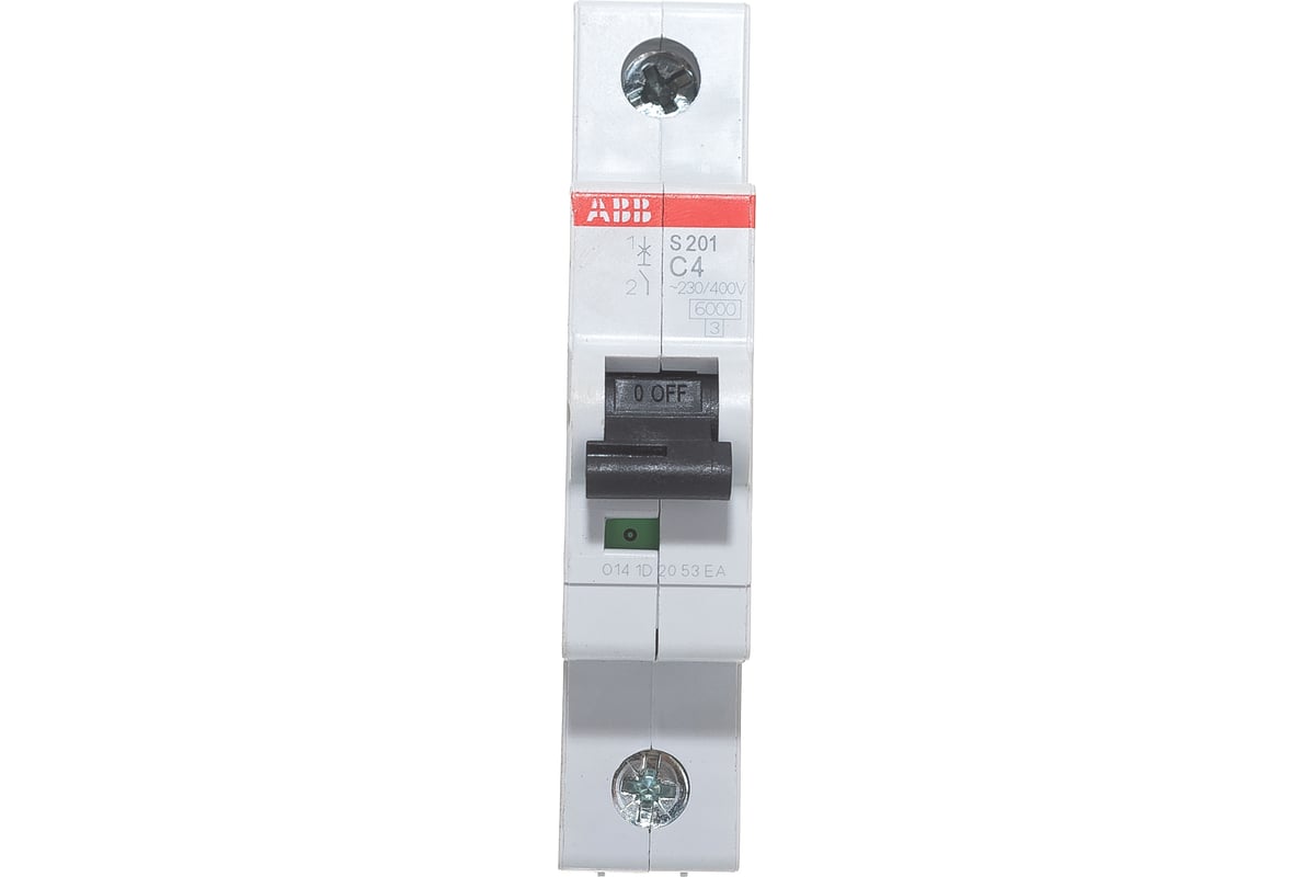 Автоматический модульный выключатель ABB 1п C S201 6кА 4А 2CDS251001R0044 - выгодная цена ...