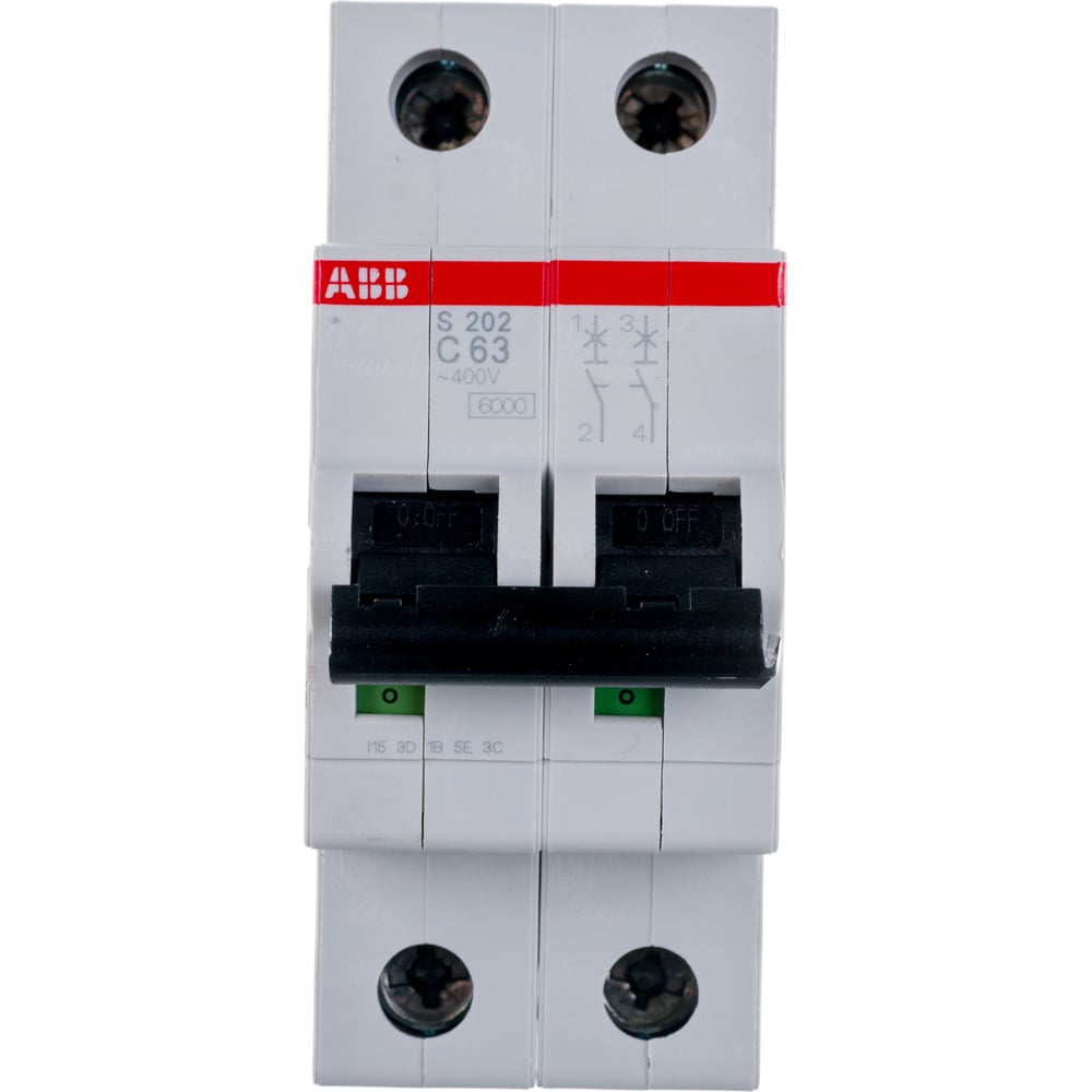 Автоматический модульный выключатель ABB 2п C S202 6кА 63А 2CDS252001R0634 - выгодная цена ...