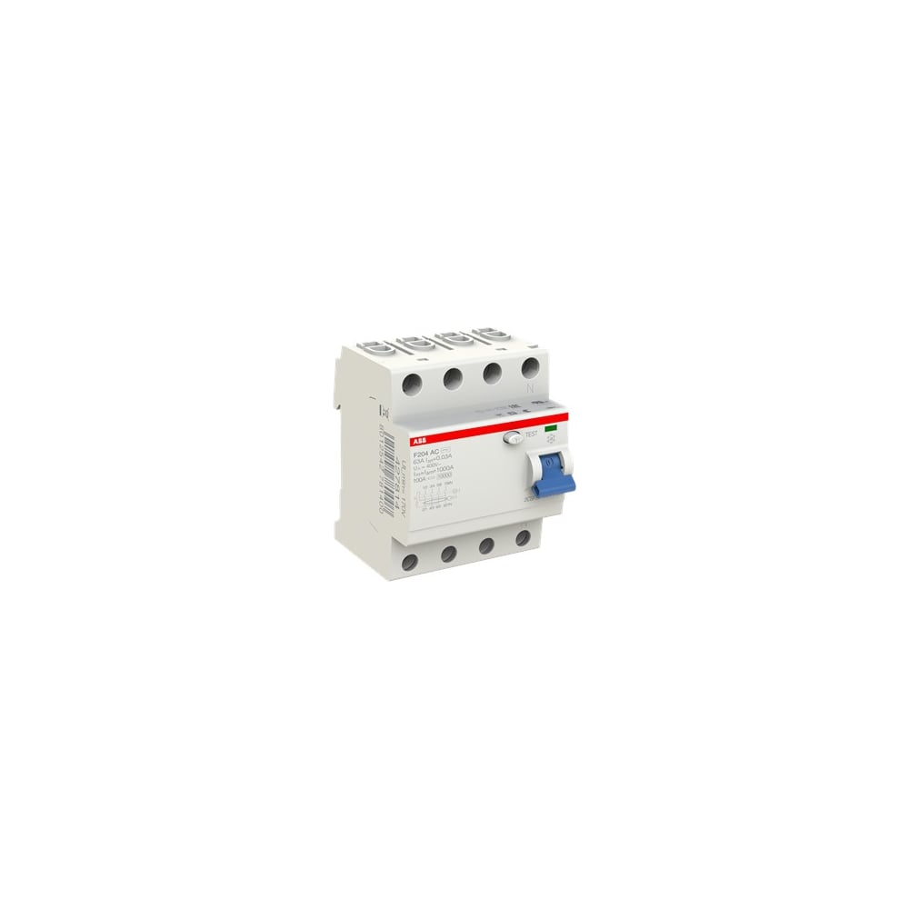 Выключатель дифференциального тока ABB 4п 63A 30mA тип AC F204 ...