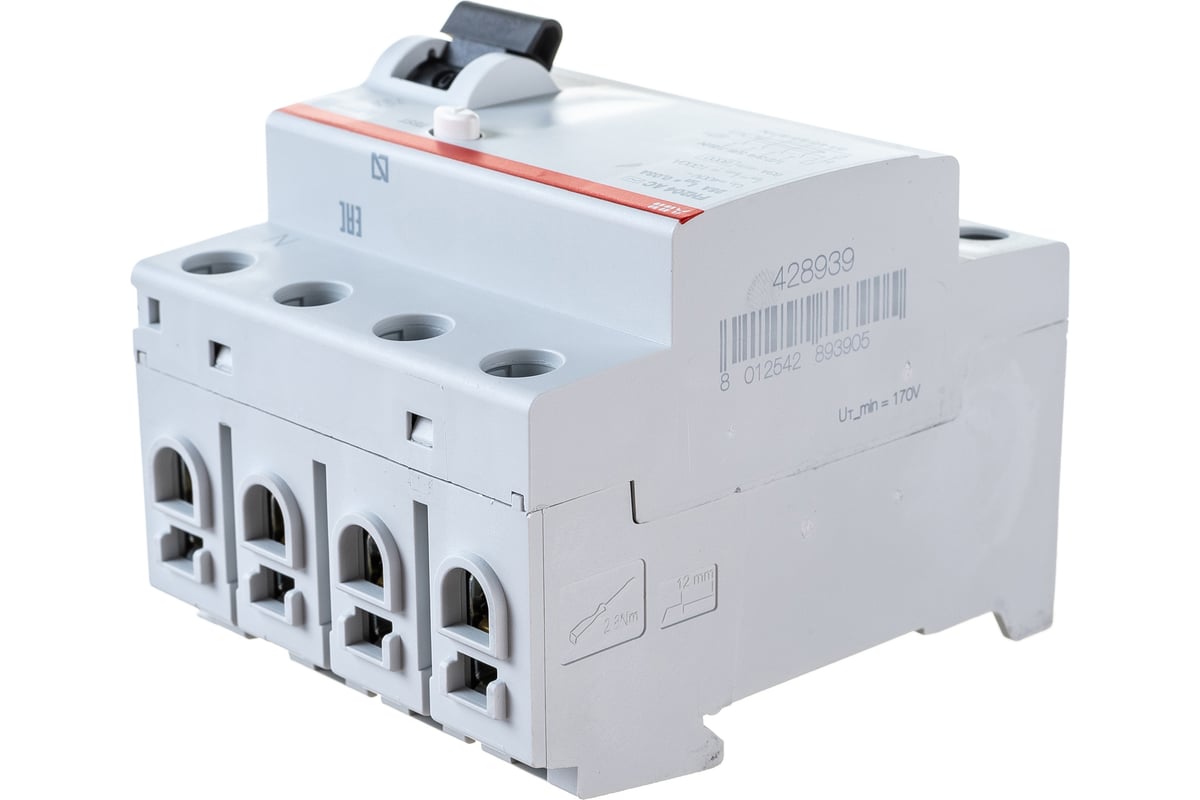 Выключатель дифференциального тока ABB 4п 25A 30mA тип AC FH204 ...