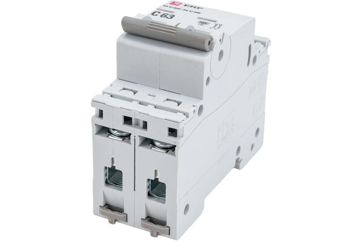 Автоматический выключатель EKF 2P 63А (C) 6кА ВА 47-63N PROxima ...