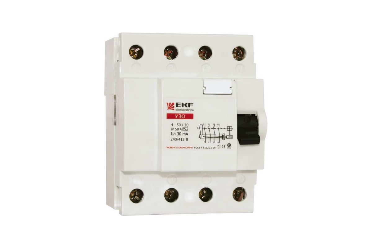 УЗО EKF elcb-4-25-30-em 50637 - выгодная цена, отзывы, характеристики ...