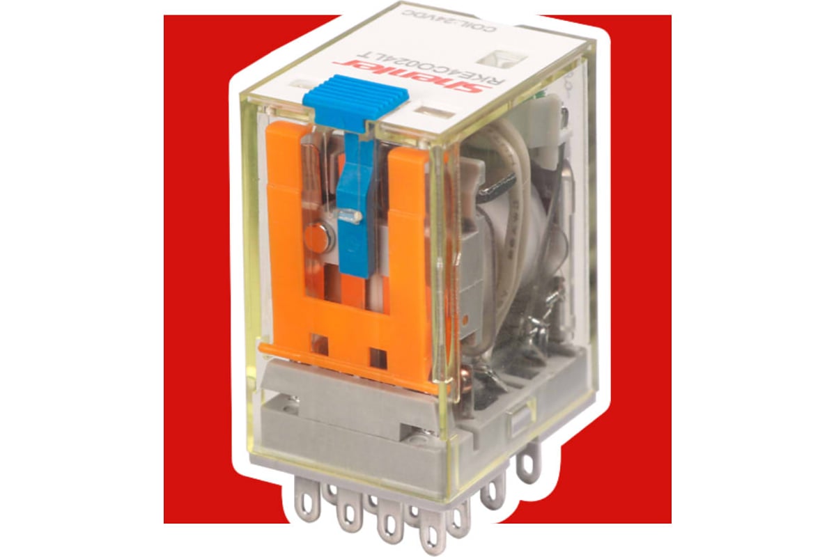 Реле Shenler 4c 24v dc + светодиод + тест-кнопка RKE4CO024LT - выгодная ...