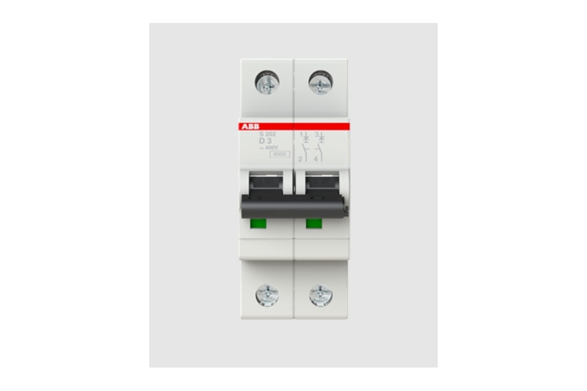 Автоматический выключатель ABB 2-полюсной S202 D8 2CDS252001R0081 ...