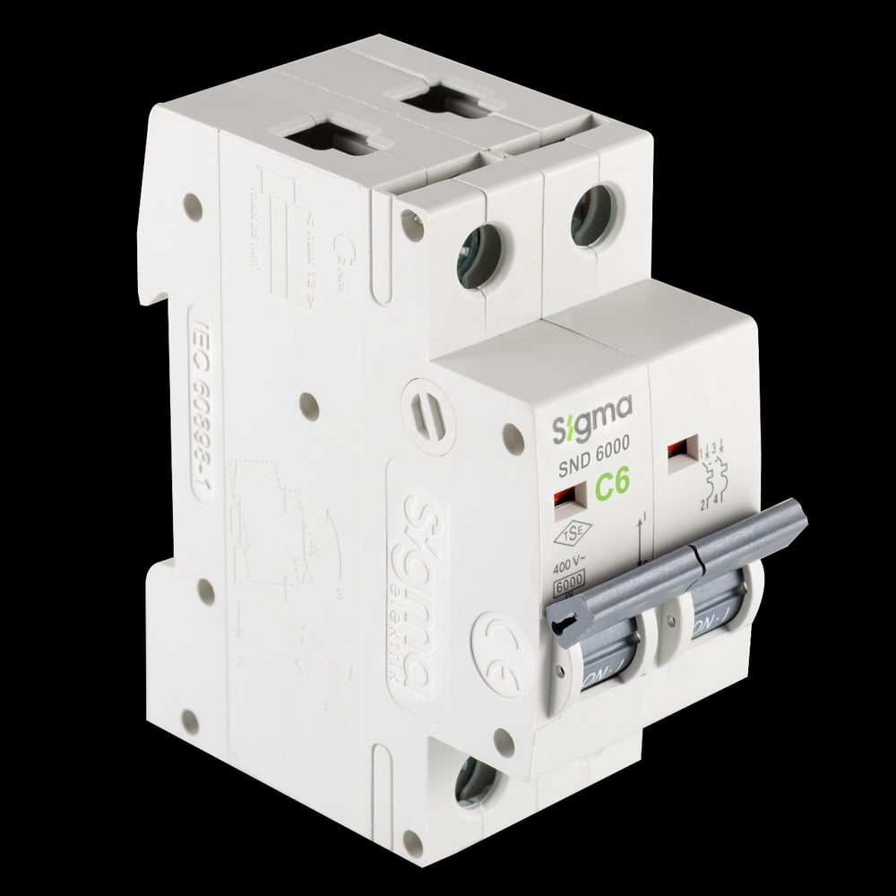 Автоматический выключатель Sigma Elektrik 2P C 6A 6kA, 1 шт 6SM206C ...