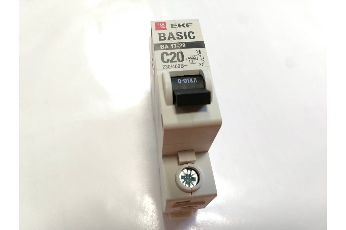 Автоматический выключатель EKF 1P 20А (C) 4,5кА ВА 47-29 Basic mcb4729-1-20C - выгодная цена ...