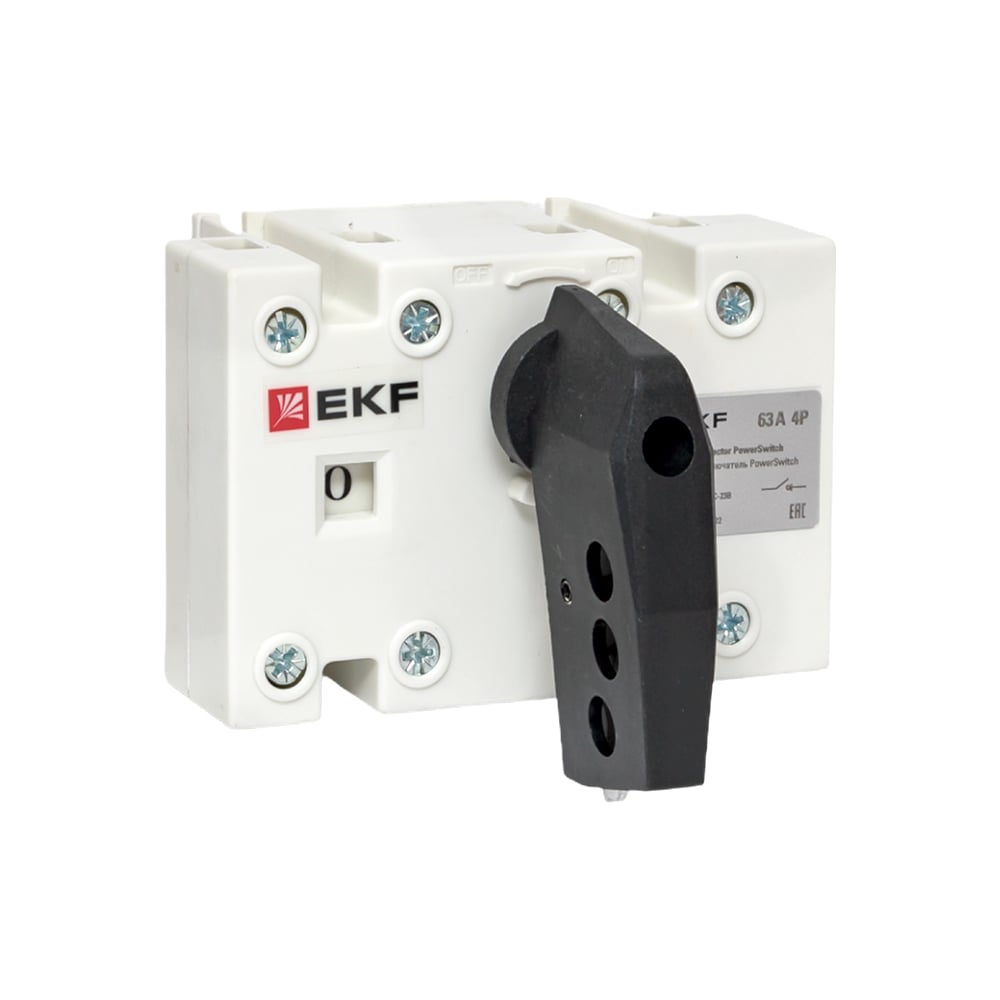 Рубильник-выключатель EKF 63A 4P c рукояткой управления для прямой установки PowerSwitch psds-63 ...