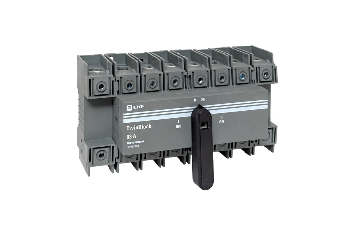 Рубильник EKF 63A 4P реверсивный c рукояткой для прямой установки TwinBlock tb-s-63-4p-rev ...