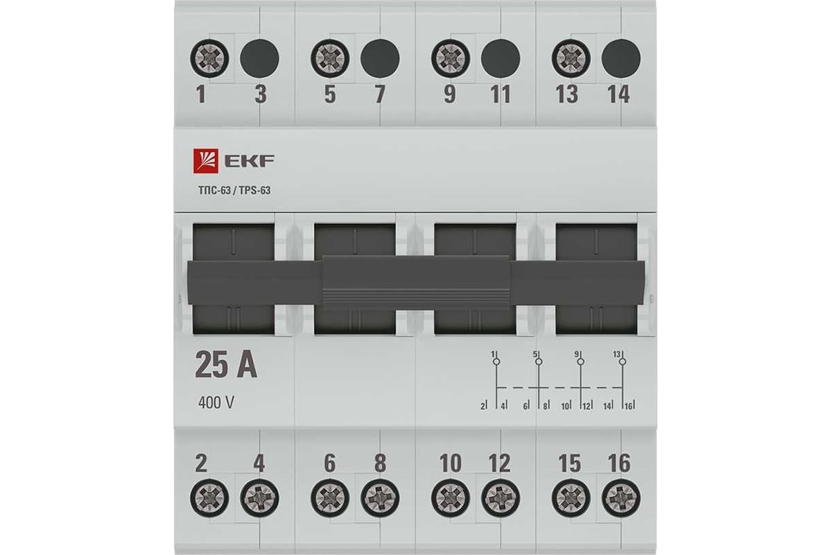 Трехпозиционный переключатель EKF ТПС-63 4P 25А PROxima TPS425 - выгодная цена, отзывы ...