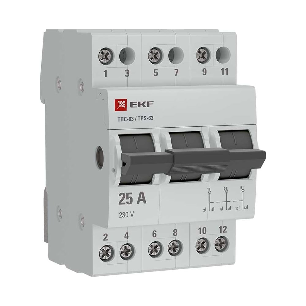 Трехпозиционный переключатель EKF ТПС-63 3P 25А PROxima TPS325 - выгодная цена, отзывы ...