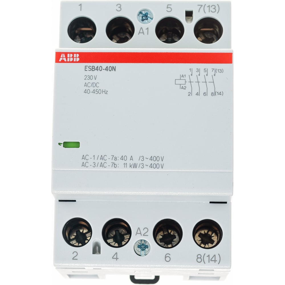 Контактор ABB ESB40-40N-06 модульный 40А АС-1, 4НО, катушка 230В AC/DC 1SAE341111R0640 ...