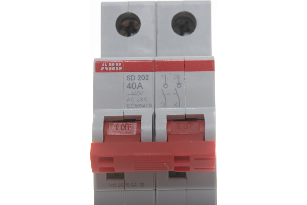 Рубильник ABB 2 полюса SD202/40 рычаг красный 2CDD282101R0040 - выгодная цена, отзывы ...